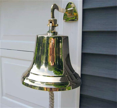 Ships Bell - Large - Solid Brass w/Mounting Bracket NEW | eBay