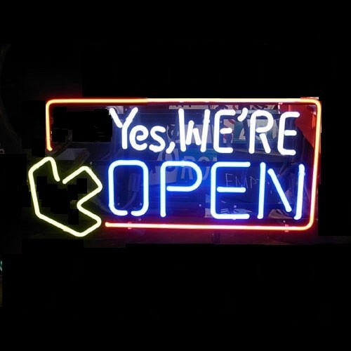 Yes We're Open 20"x16" Neon Light Sign Lamp Visual Artwork Glass With ...