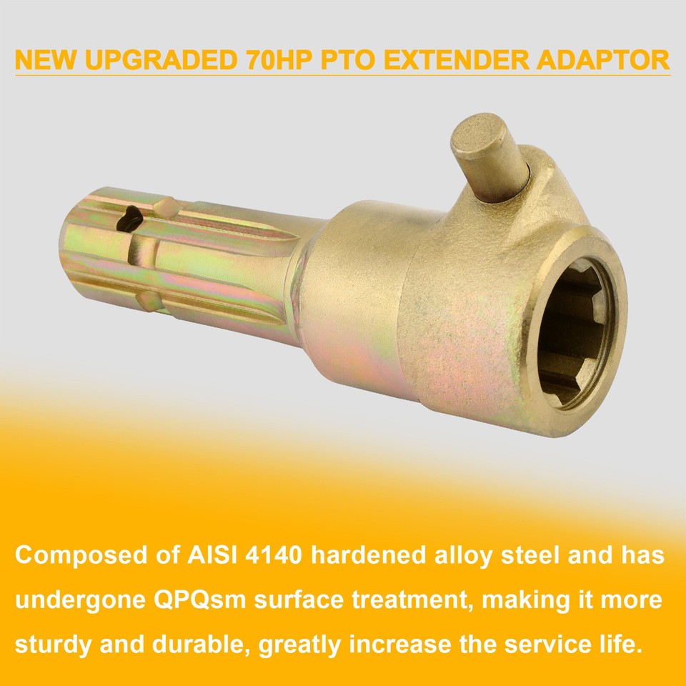 Upgraded PTO Extender Adapter for Tractor, 1-3/8" & 6 Spline Female ...