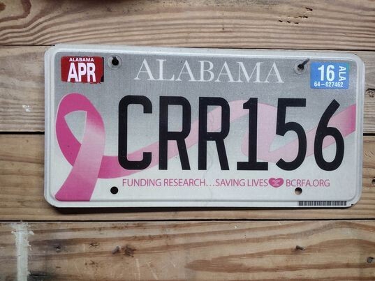 Alabama 2018 Funding Research Breast Cancer license plate CRR156 | eBay