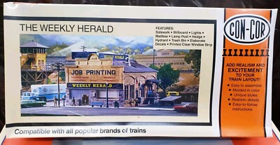 Con-Cor HO Scale Weekly Herald Job Printing Press Building Kit #9038 ...