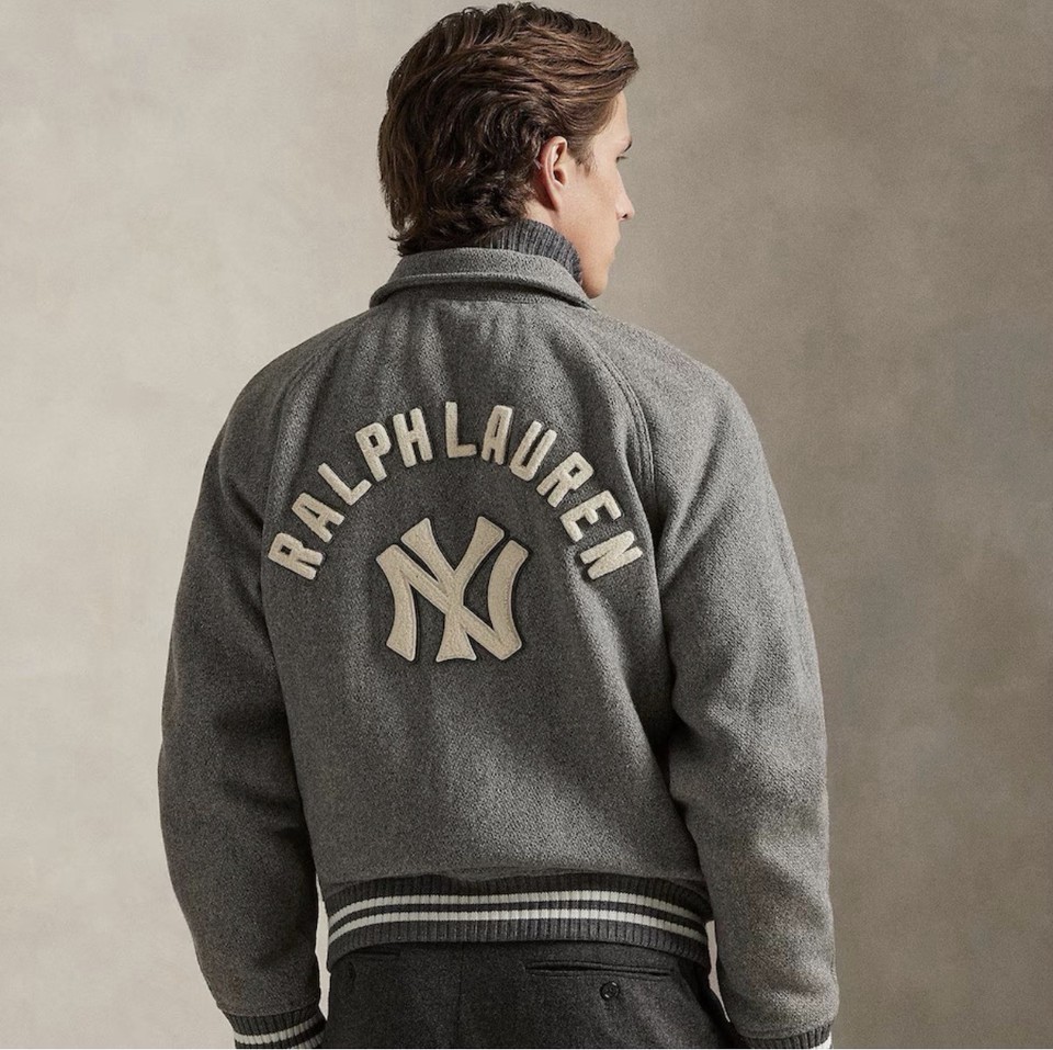 Yankees Polo Ralph Lauren Wool Full-Snap Jacket - Gray By Polo Ralph ...