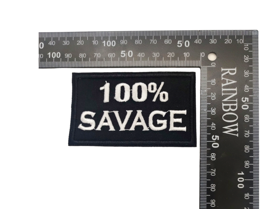 100% Savage MC Biker Patch Heat Adhesive Clothes Iron Club Wild Rider ...