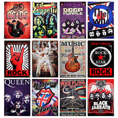Rock music Metal wall plaque Retro vintage band concert poster 20x30 cm ...
