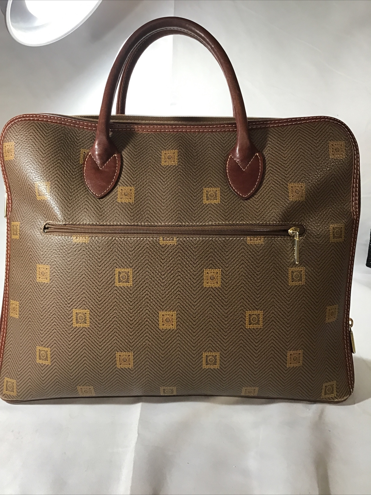 Texier Brown Leather Double Shoulder Strap Handbag Purse Made In France ...