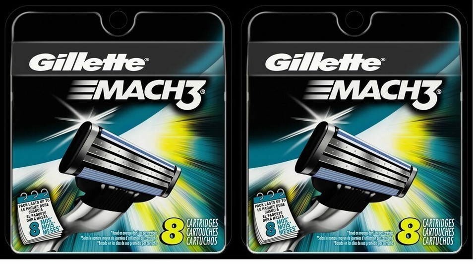 16 Gillette Mach3 Razor blades Refills Shaver Cartridges 8 4 fit Turbo ...