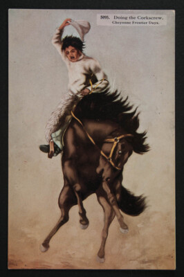 5098 – Doing the Corkscrew Cheyenne Frontier Days, Rodeo printed postcard, WY | eBay