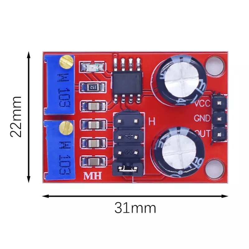 4Pcs NE555 Duty Cycle Pulse Frequency Adjustable Square Wave Generator ...