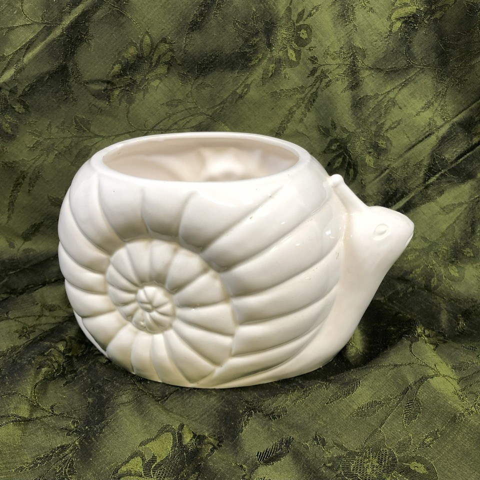 Vintage Large White Ceramic Snail Planter Made in Japan | eBay