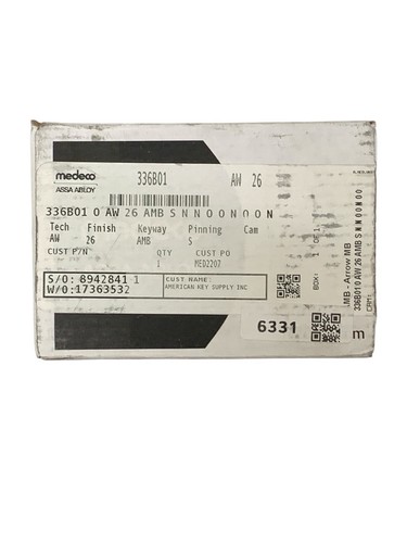 Medeco 336B010-26-A1DS MedecoB SFIC Core, 6-Pin, Arrow 1D Keyway ...