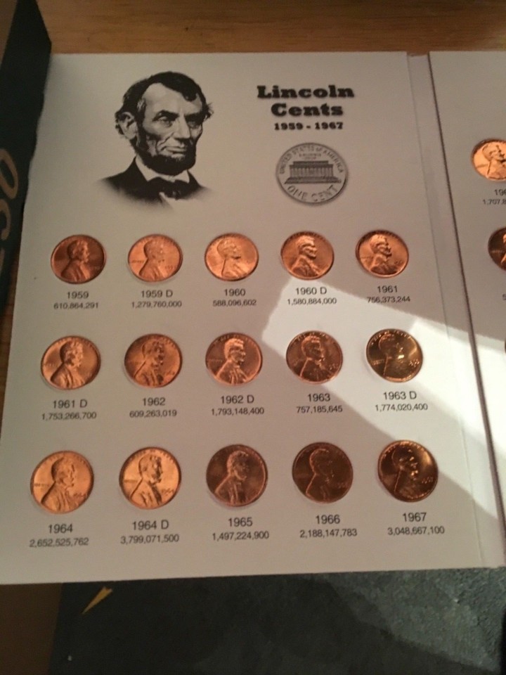 1959 - 1982 Complete BU Lincoln Cent Set in Full Color Coin Folder | eBay