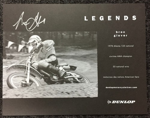 BROC GLOVER SIGNED AUTOGRAPHED DUNLOP LEGENDS 8.5X11 PHOTO CARD ...
