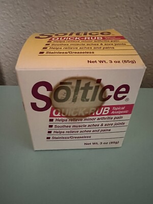 (1) Soltice Quick Rub Topical Pain Reliever 3oz NEW and Unused | eBay