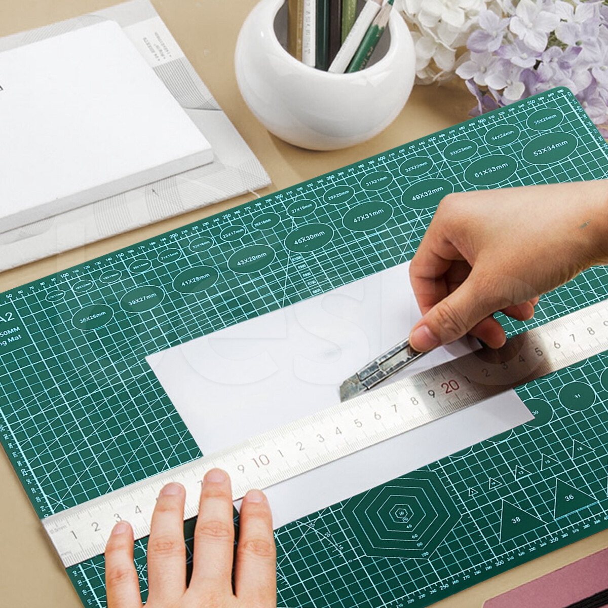 A3 Double Sided Cutting Mat Non Slip Self Healing Printed Grid Lines ...