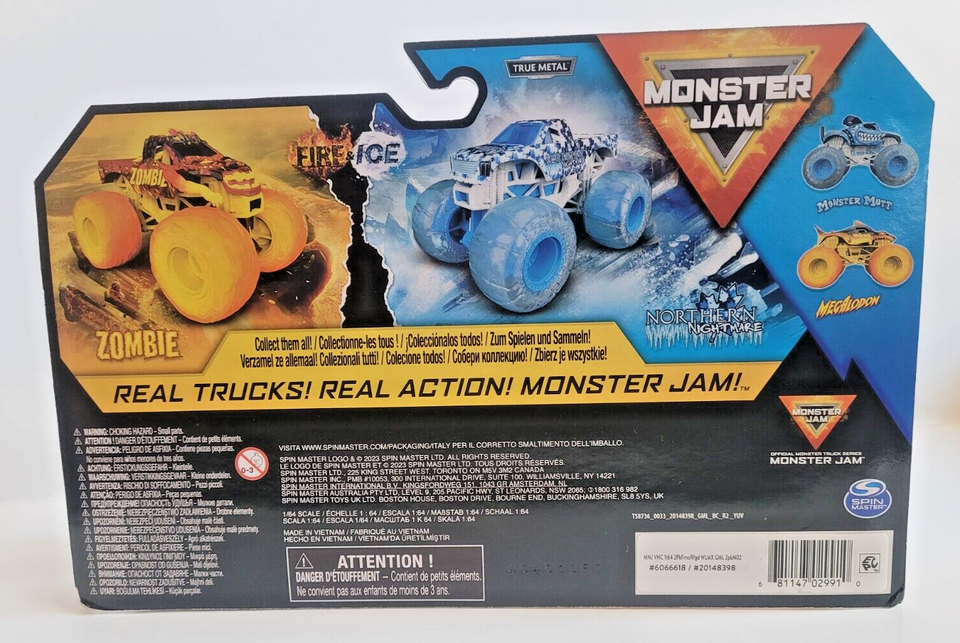 Spin Master Monster Jam Fire & Ice Series Zombie & Northern Nightmare ...