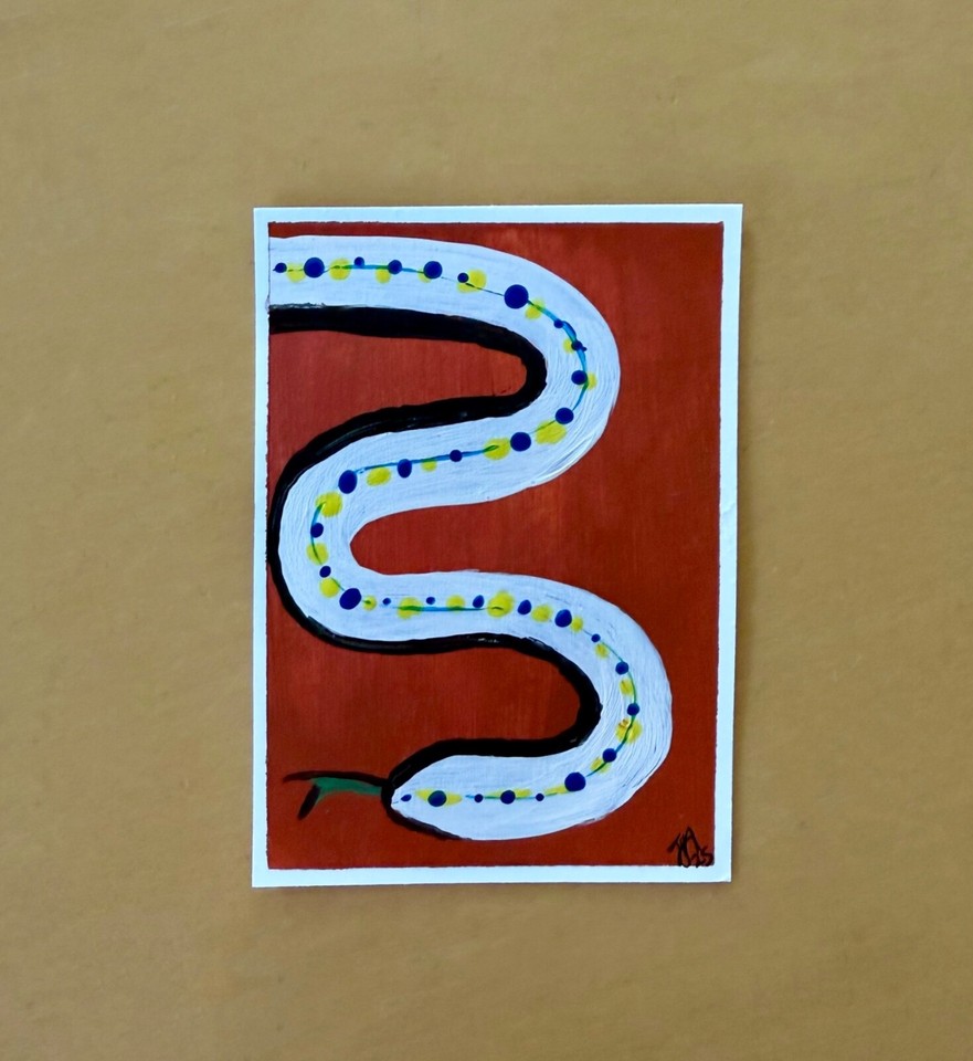 Abstract Western Snake Acrylic Painting ACEO Artist Original Trading ...