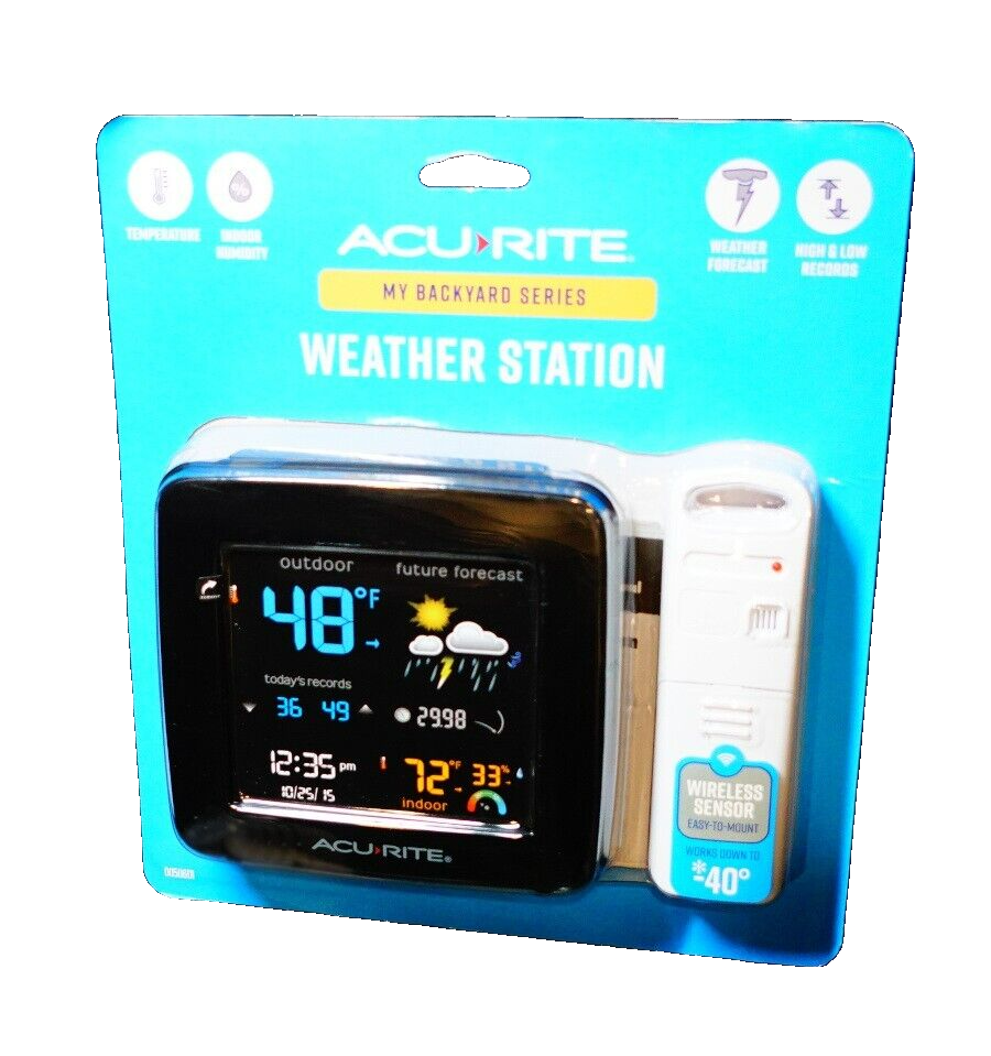 AcuRite Color Screen Weather Station w/Remote Sensor Adapter Forecast ...