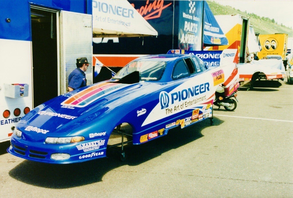 NHRA Tom Hoover DRAG RACE Crew RACE WORN Shirt XL Jersey NITRO Pioneer ...