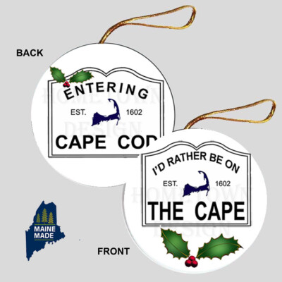 ENTERING CAPE COD Christmas Ornament - Gift The Cape MA Sign Map Tree ...