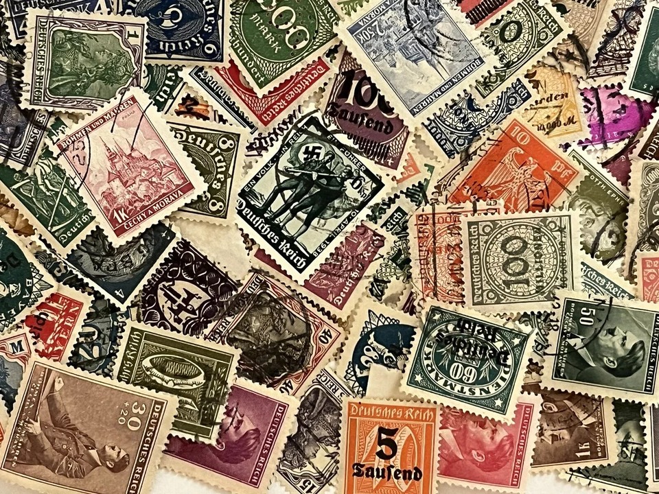 Nazi German HUGE stamp lot 100 pieces Authentic THIRD REICH WWII WW2 ...