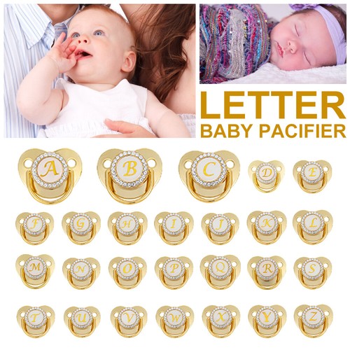 Initial Letter Baby Pacifier Handmade Luxury Bling Pacifier Newborn ...