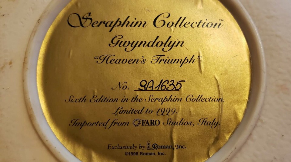 ROMAN INC Retired 1998 Seraphim Collection Heaven's Triumph Plate ...