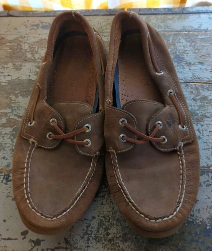 Sperry Top-Sider Brown 2 Eye Leather Boat Shoes Men's US 11.5M Nice! | eBay