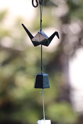 Japanese Furin Wind Chime Nambu Cast Iron Crane Tsuru Made in Japan | eBay
