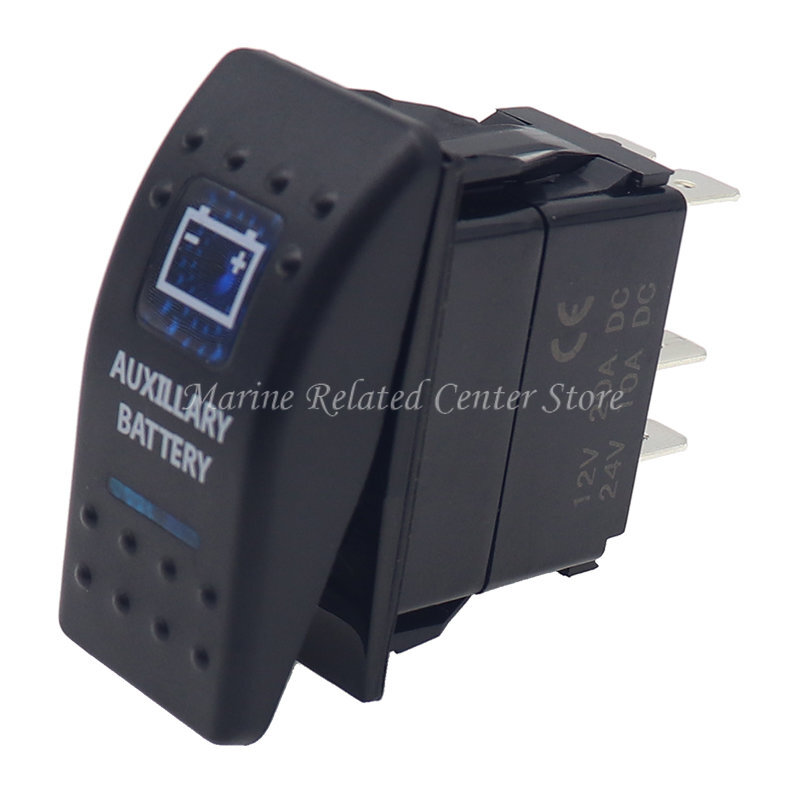 LED Light Rocker Toggle Switch On Off 12V Boat Car Blue Red for Carling ...