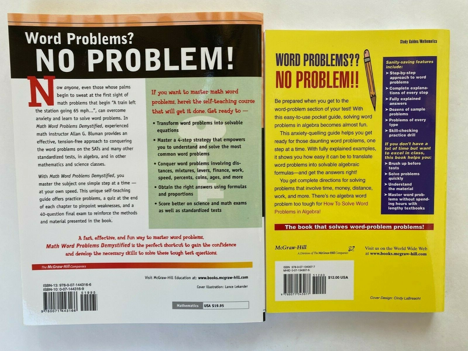 Math Word Problems DeMystified, A self-teaching Guide/How to Solve Word ...