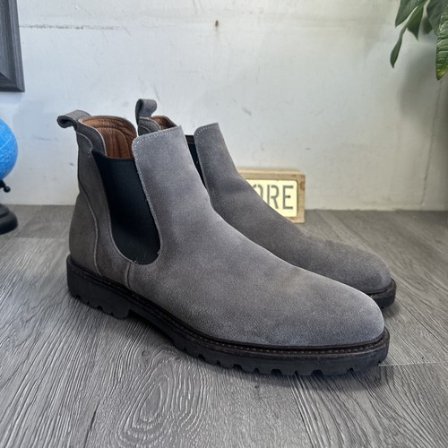 Allen Edmonds "GRAFTON" Men's Suede Slip-On Chelsea Boots 11 D Gray | eBay