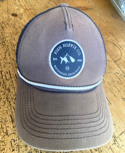 FISH HIPPIE CO. HAT-FADED BLUE,MESH BACK-ONE SIZE-LOGO ON FRONT-COTTON ...