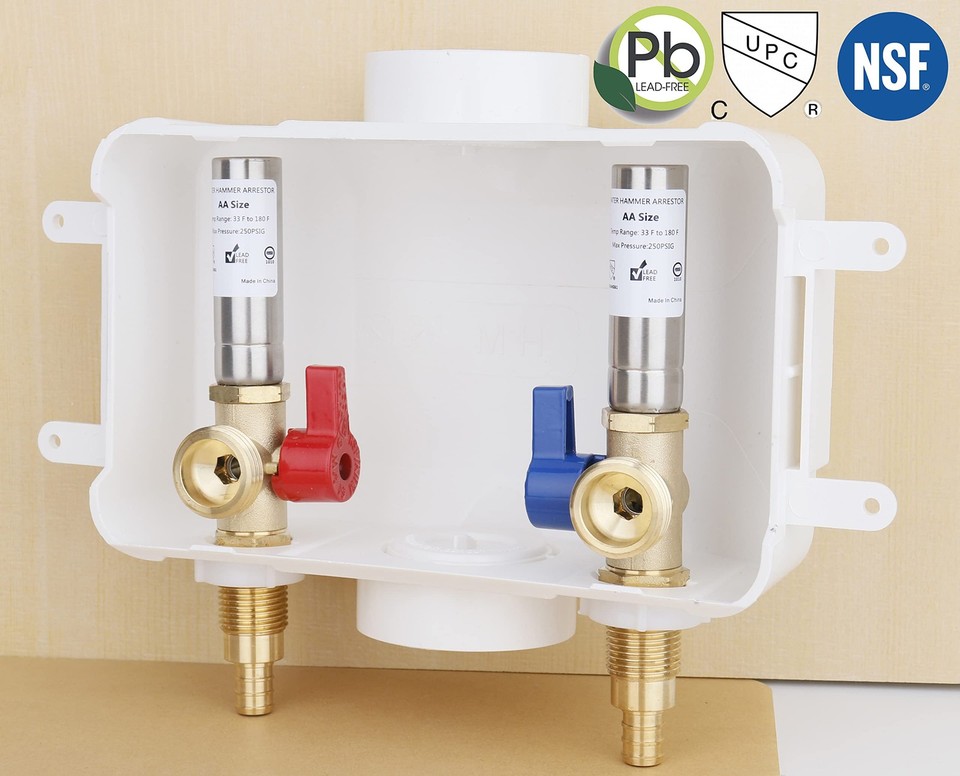 WHK Washing Machine Outlet Box,Pex Laundry Box Washer Wall Box With ...