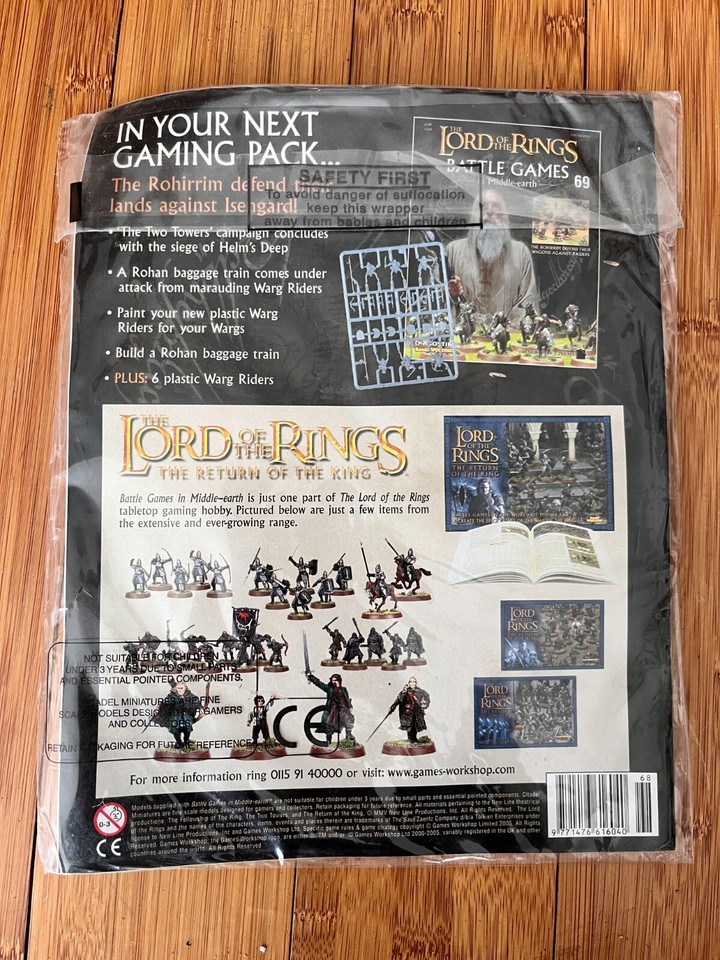 DEAGOSTINI LORD OF THE RINGS BATTLE GAMES ISSUE 68 6 PLASTIC WARG MODEL ...