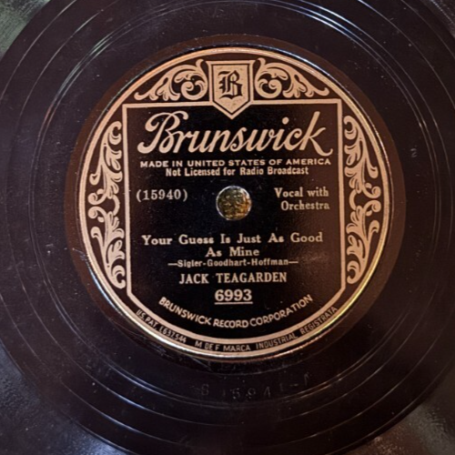 Bruns 6993 Jack Teagarden STARS FELL ON ALABAMA Jazz E 78rpm 1934 Benny ...