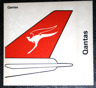 QANTAS Vintage 1970's Aircraft Tail Fin Colours Sticker Card FE04MS ...