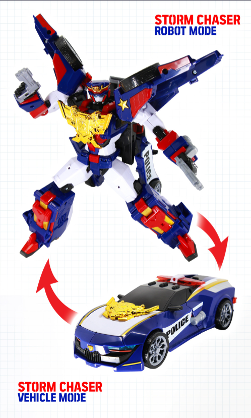 STORM CHASER Miniforce Super Cops Transformer Police Car Robot Toy ...