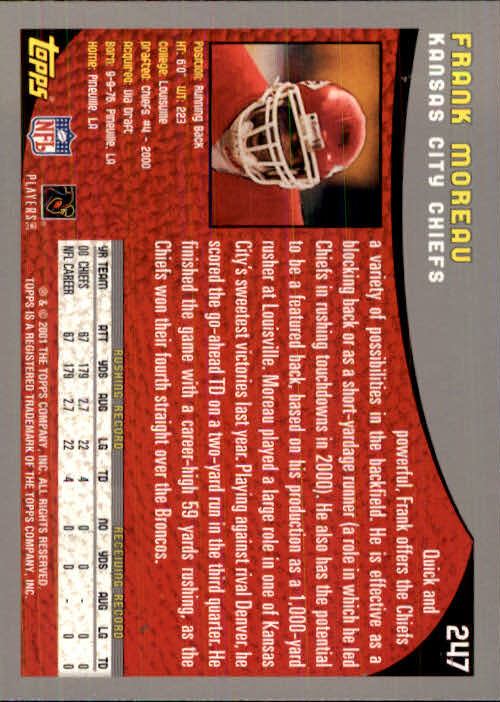 2001 Topps Collection #247 Frank Moreau | eBay