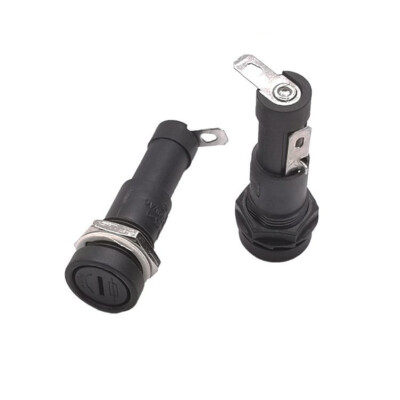 2Pcs R3-9 Black Panel Mounted 6x30mm 6.35x31.8 Fuse Holder Socket AC ...