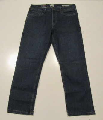 WEATHERPROOF Blue Medium Worker Stretch Denim Jeans Relaxed Fit 40 W 34 ...