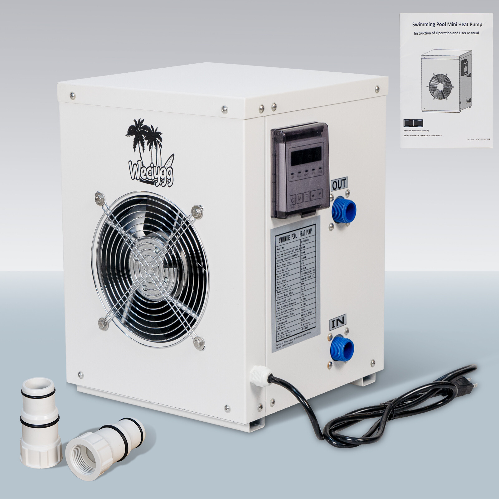 12000 BTU Swimming Pool Heat Pump for Above-Ground Pools 110V 3.5kW ...