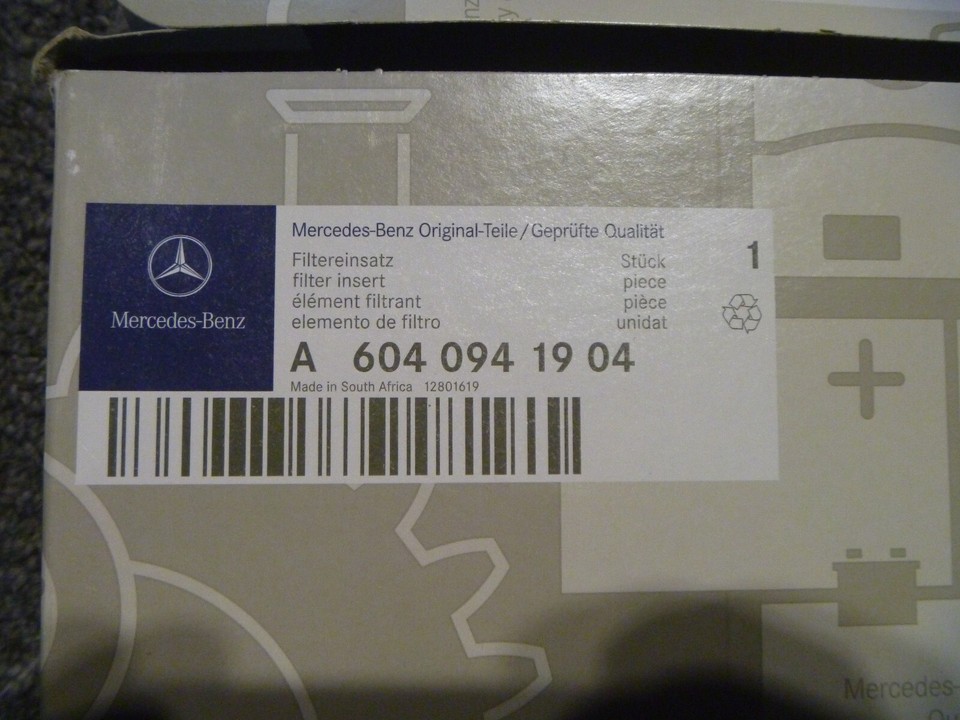 1998-2004 Mercedes-Benz SLK230 Air Filter Element 6040941904 OEM New ...