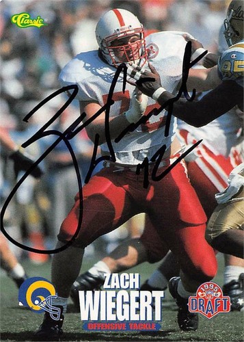 Zach Wiegert autographed football card (Nebraska) 1995 Classic Draft ...