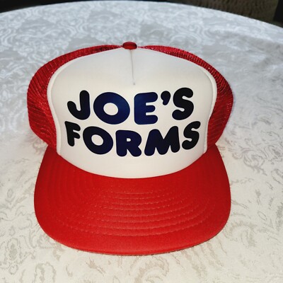 Joe’s Forms Red Novelty Hat Vintage Trucker Rare Mesh Snapback Cap | eBay