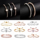 Women's Adjustable Chain Bracelet Rhinestone Crystal Cuff Bangle ...