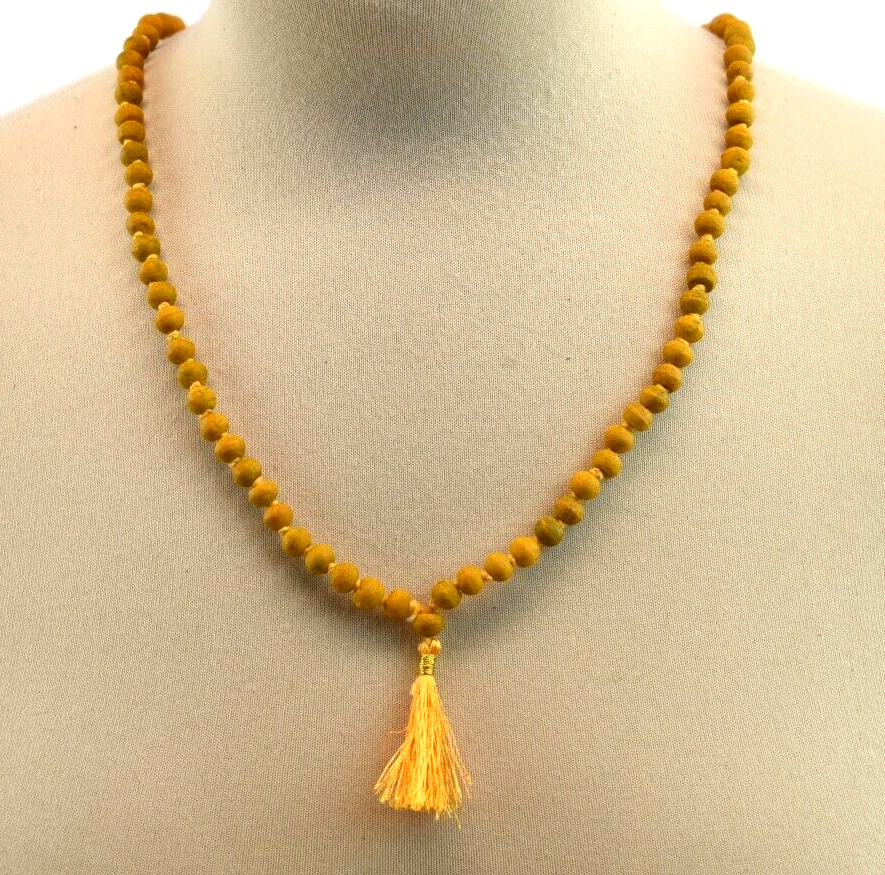 Japa Mala Turmeric Beads Prayer Meditation Rosary Necklace Worship ...