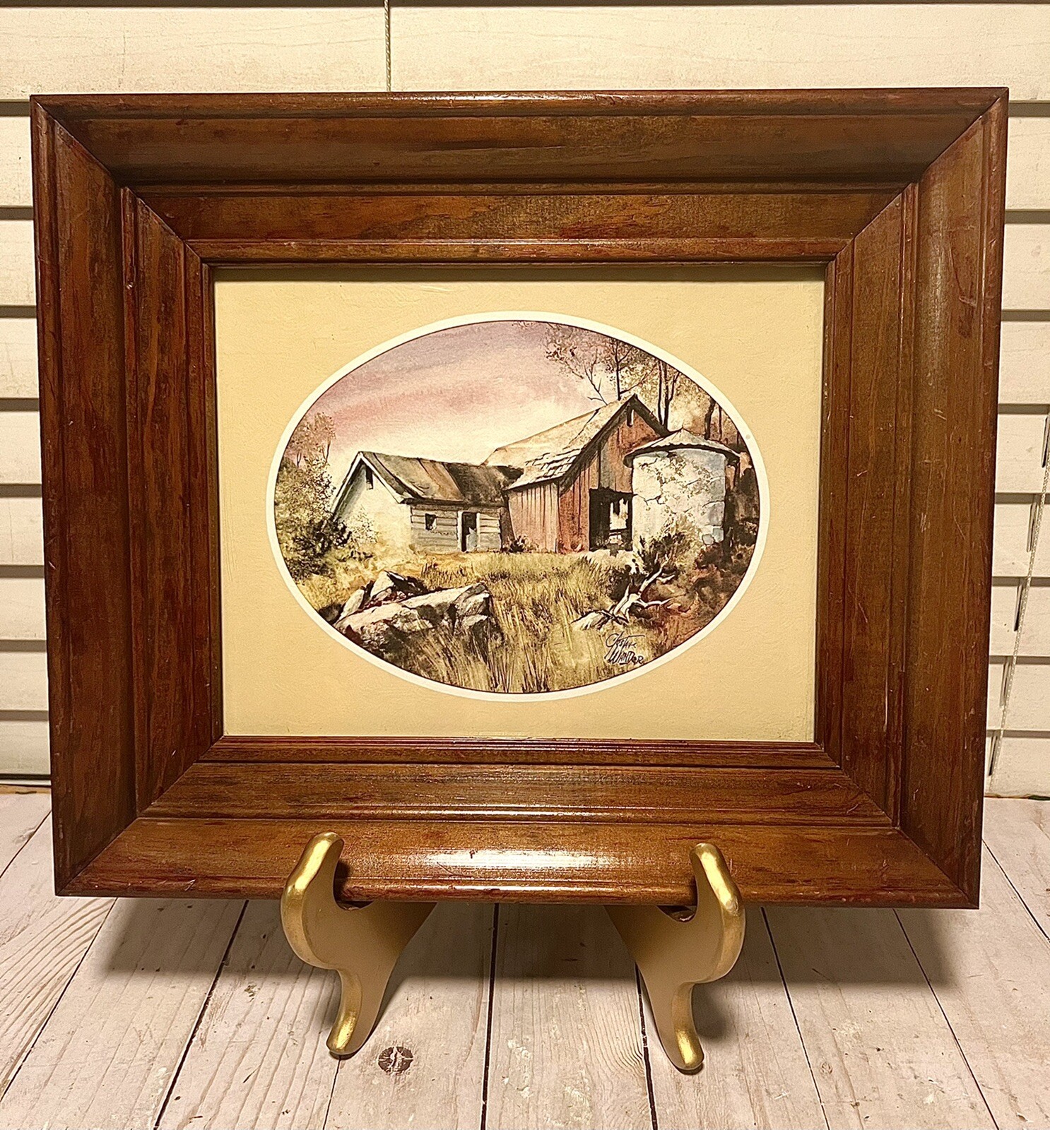 Vintage Framed Barn Print signed Gustave Wander from Scafa-Tornabene ...