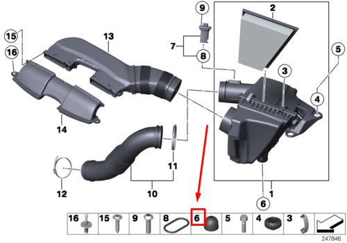 NEW BMW X1 E84 AIR FILTER HOUSING RUBBER BUFFER 7539903 13717539903 | eBay