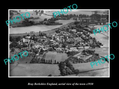 OLD 8x6 HISTORIC PHOTO OF BRAY BERKSHIRE ENGLAND AERIAL VIEW OF TOWN ...