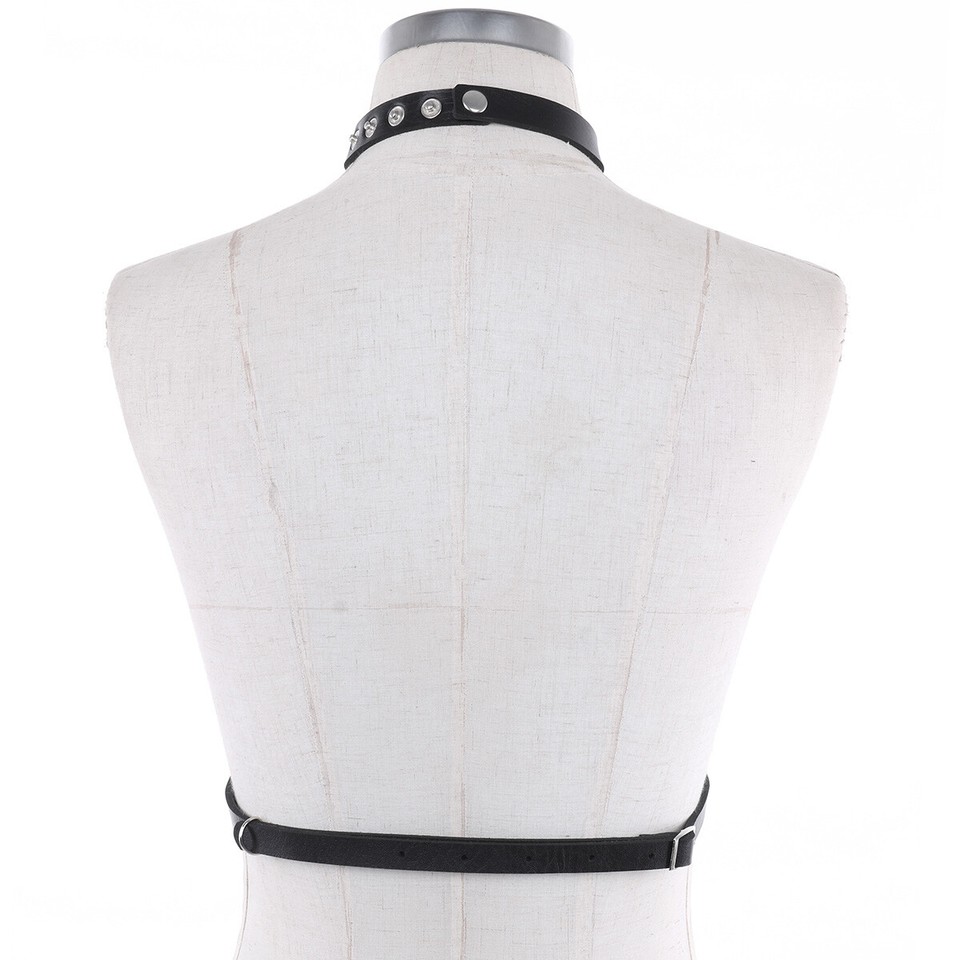 Women Adjustable Leather Harness Bra Body Chest Cage Belt Strap ...